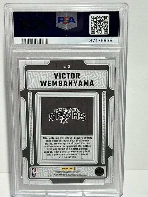 2023-24 DONRUSS VICTOR Wembanyama Hardwood Masters WEMBY RC #3 PSA 10 🙂 ...
