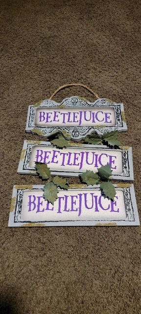 PANNEAU MDF ÉCHELLE suspendue Beetlejuice Spirit Halloween EUR 34,15 ...