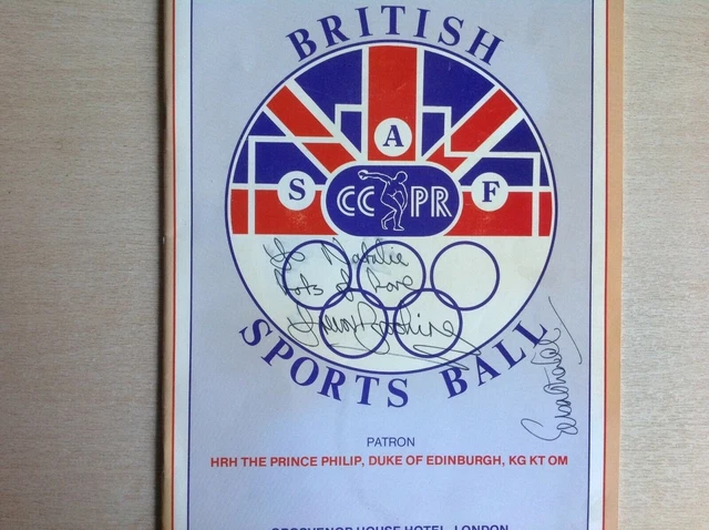 BRITISH SPORTS BALL 1985 Programme. Trevor Brooking Seb Coe autograph £ ...