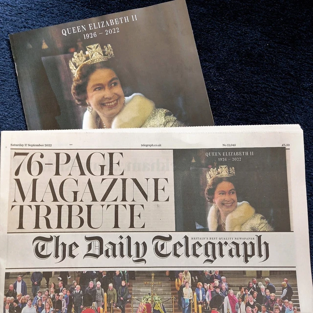 DAILY TELEGRAPH NEWSPAPER 17th September 2022 Queen Elizabeth II Vigil ...