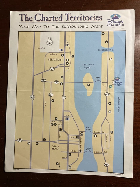 THE CHARTED TERRITORIES Disney's Vero Beach Resort Illustrated Map Sheet £8.80 - PicClick UK