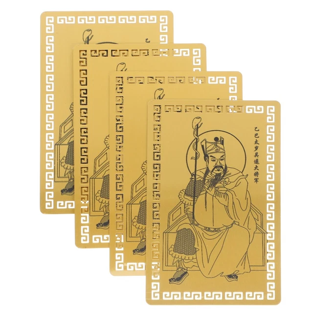4 PCS TAI Sui Gold Card Amulet for Success Auspicious Luck Cards $18.69 ...