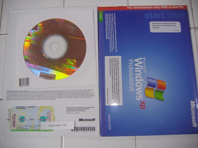 MICROSOFT WINDOWS XP PROFESSIONAL w/SP3 OPERATING SYSTEM MS WIN PRO=NEW ...