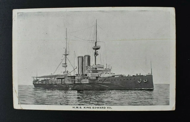 POSTCARD MILITARY NAVAL Ship Royal Navy HMS King Edward VII Posted ...