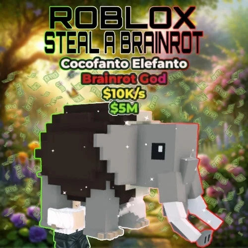 ROBLOX (STEAL A Brainrot) BRAINROT GOD RARITY Cocofanto Elefanto $5.00 ...