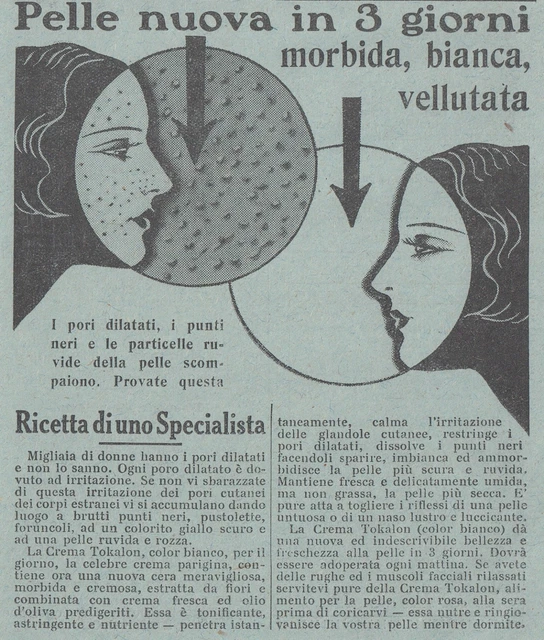 V0548 CRÈME TOKALON - Publicité D'Époque - 1931 Vintage Advertising EUR ...