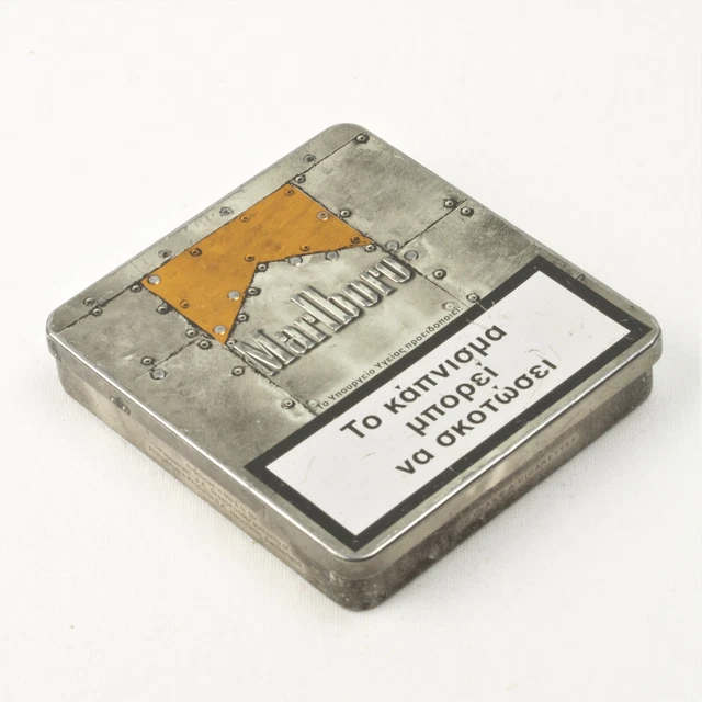 MARLBORO CIGARETTES YELLOW Logo Armor Tobacco Litho Tin Box Greek Lettering EUR 9,53 - PicClick DE