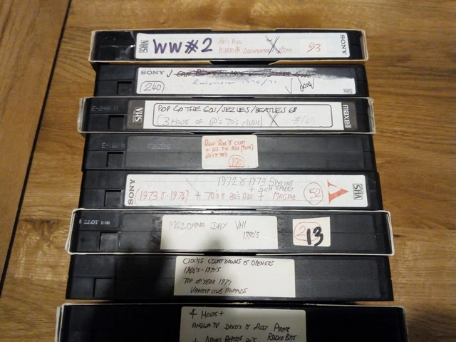 VHS TAPES CONTAINING archive TV recordings 60s and 70s,80s continuity ...