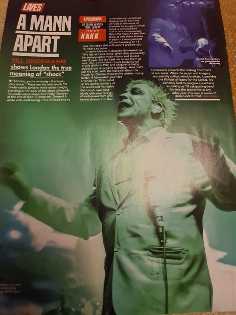 TILL LINDEMANN RAMMSTEIN A4 Page Clipping Poster Kerrang Magazine EUR 9 ...