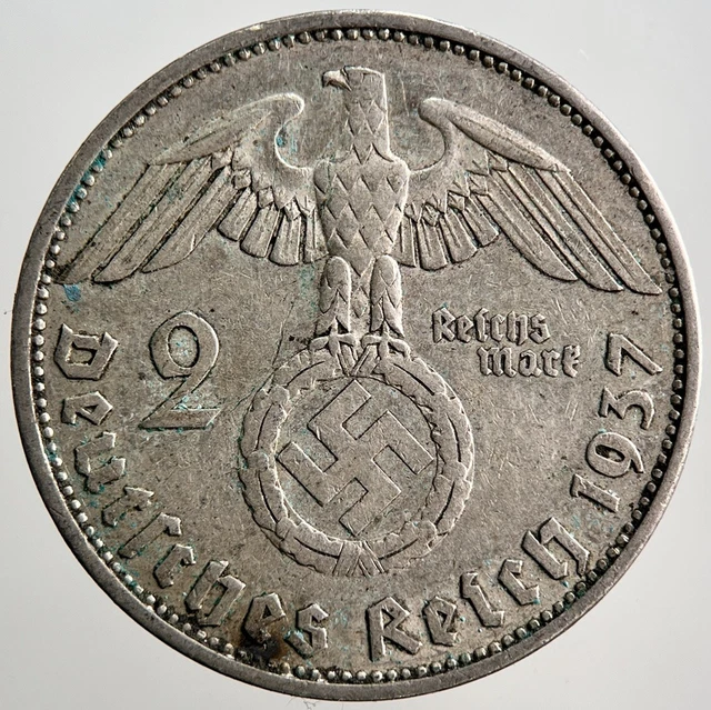 1937-A GERMAN NAZI 2 Mark Silver Coin | Fine Collectable Grade | a1712 ...