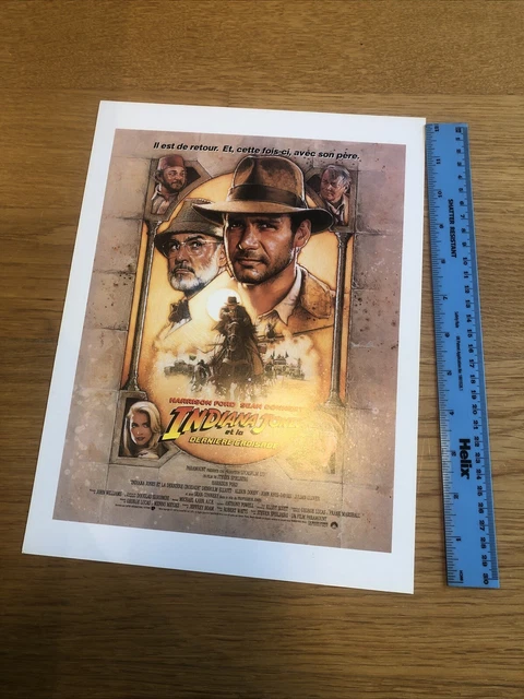 INDIANA JONES AND THE LAST CRUSADE Cinema Promo Press Card Poster Sean ...