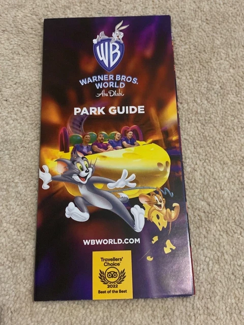 WARNER BROS WORLD Theme Park Map Abu Dhabi 2023 English Version Mint ...