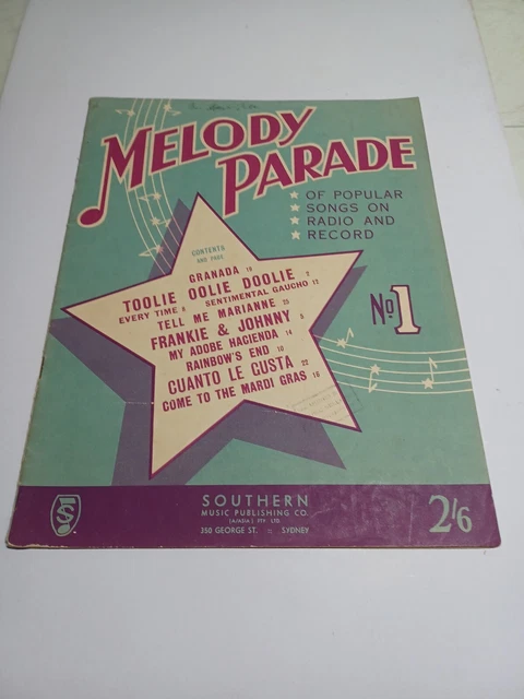 VINTAGE SHEET MUSIC: Melody Parade No. 1 $14.95 - PicClick AU