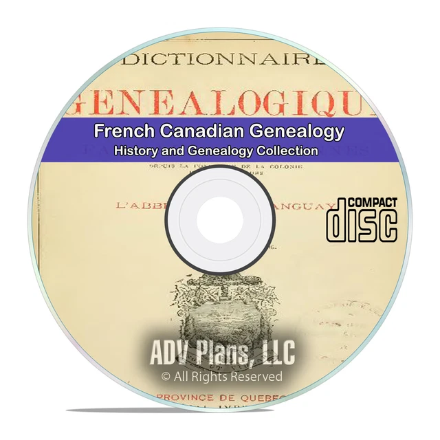FRENCH CANADIAN FAMILY History and Genealogy 10 Vintage French Books on ...