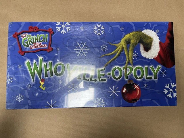 WHOVILLE-OPOLY BOARD GAME How the Grinch Stole Christmas Monopoly Style ...
