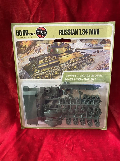 VINTAGE 1970S AIRFIX 1/72 WWII RUSSIAN T34 TANK PLASTIC MILITARY MODEL ...
