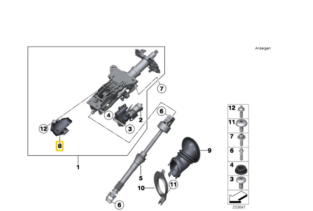 ORIGINAL BMW E60 E61 E63 E64 Lenksäulenverriegelung 32306786922 Neuf ...