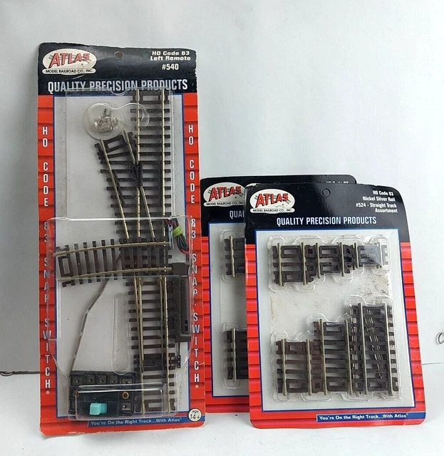ATLAS SNAP POINT/SWITCH with Motor. OO/HO scale. + short straights ...
