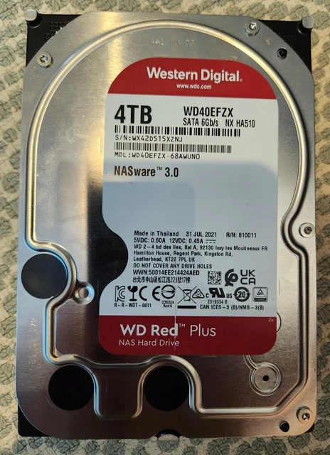 WESTERN DIGITAL WD Red Plus 4TB NAS Hard Drive -SATA 3 CMR HDD- RRP£120 ...