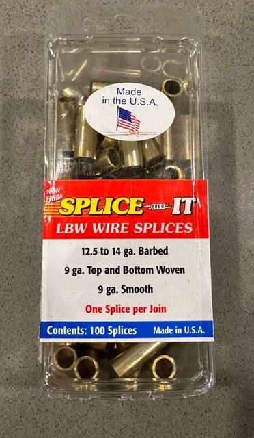 NEW FARM SPLICE It LBW Wire Splices 12.5 14 ga Barbed 9 ga Top & Bottom ...