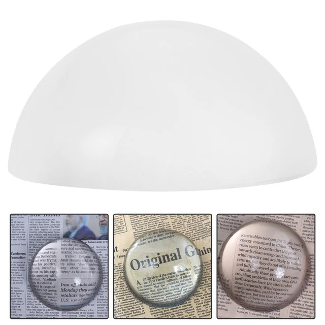 HEMISPHERICAL MAGNIFIER DOME Paperweight Reading Magnifying Glass ...