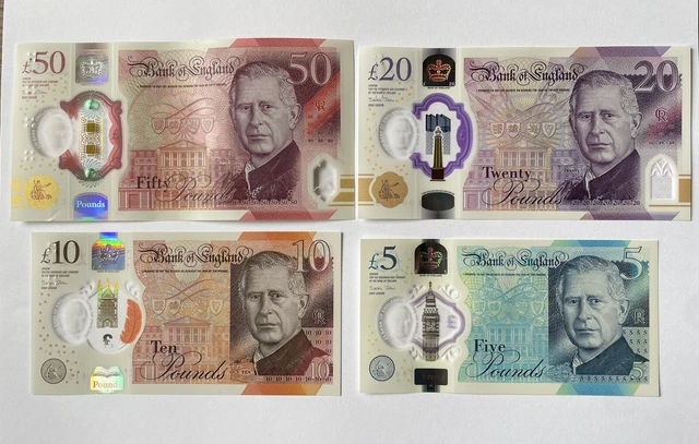 BRAND NEW UNCIRCULATED King Charles Bank Notes Full Set | £50 + £20 + £ ...