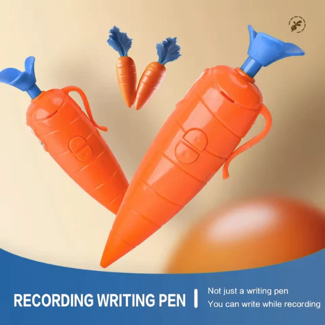 CARROT VOICE RECORDING Pen – 2-in-1 Ballpoint Pen + Voice Recorder Toy ...