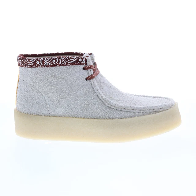 CLARKS WALLABEE CUP Boot 26167977 Mens White Suede Lace Up Chukkas ...