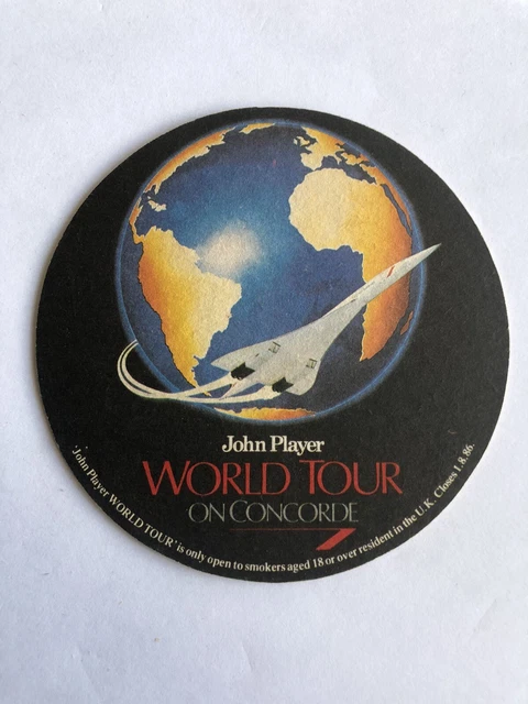 CONCORDE JOHN PLAYER World Tour Vintage Beer Mat £1.50 - PicClick UK
