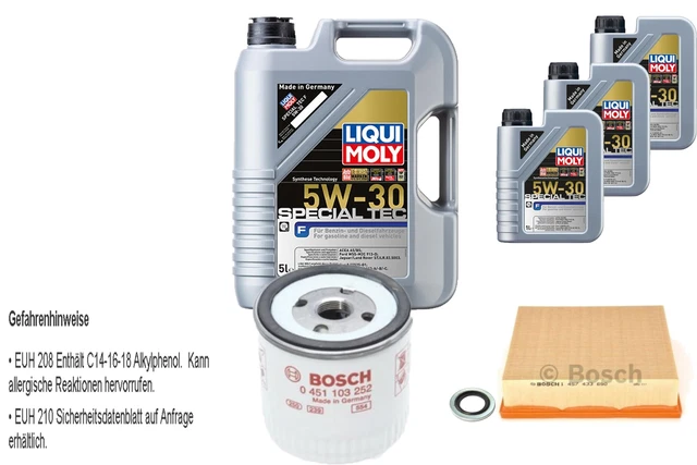 BOSCH INSPECTION SET 8L Liqui Spécial Moly Tec F 5W-30 pour Ford ...