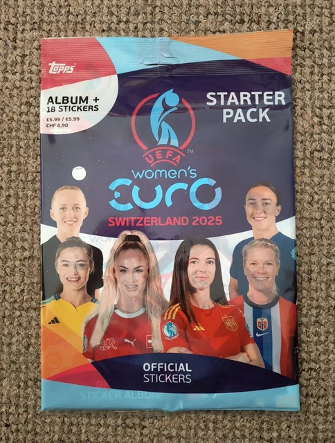 TOPPS UEFA WOMEN'S Euro 2025 Official Stickers Collection Starter pack ...