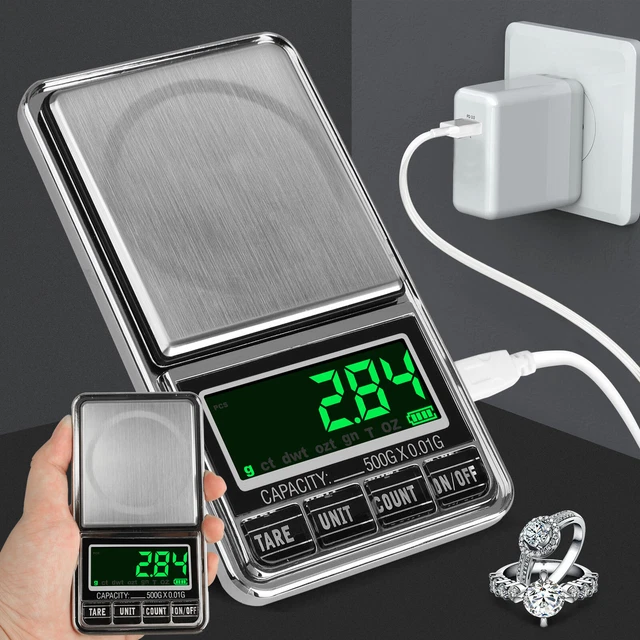 PORTABLE POCKET ELECTRONIC Scales Jewellery Gold Weighing Mini Digital ...
