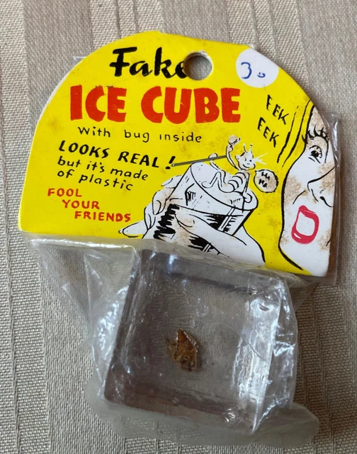 VINTAGE DIME STORE Fake Ice Cube with Bug in Package - For Fun Its ...