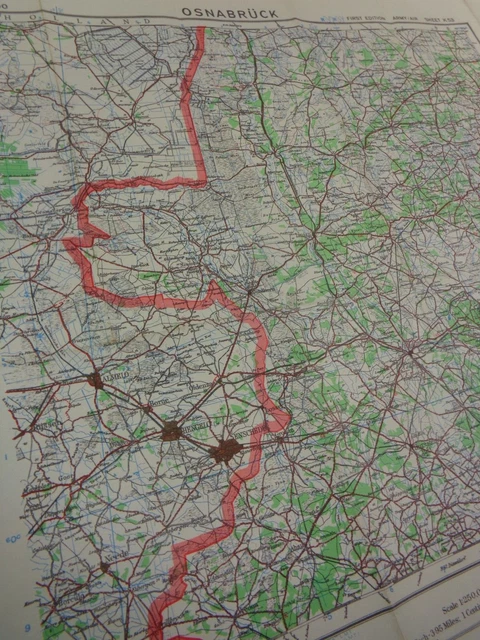 WW2 RAF / Army map of GERMANY & THE NETHERLANDS entitled "OSNABRUCK ...