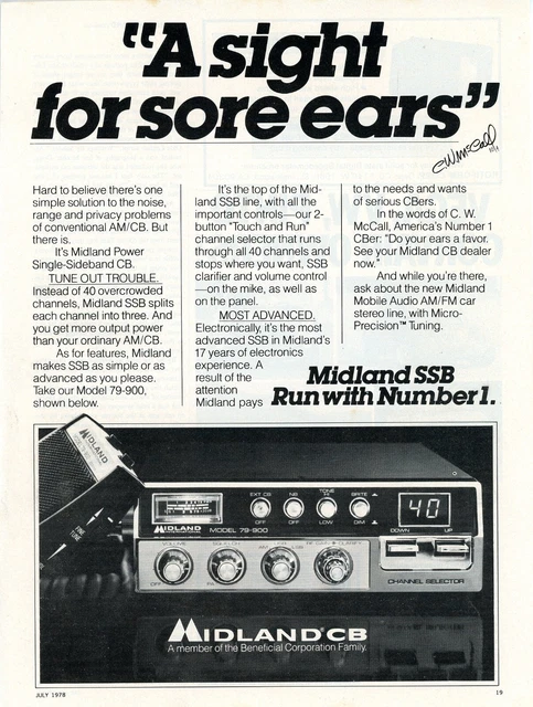 MIDLAND CB RADIO Model 79-900 SSB Citizen Band Radio USA advert £2.80 - PicClick UK