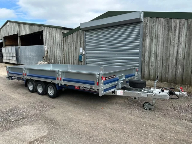 NEW BRIAN JAMES 15ft x 7ft Flatbed Trailer Tri-Axle Ramps Dropsides 3 ...
