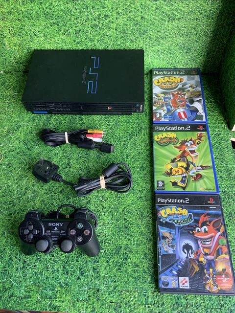 PLAYSTATION 2 PHAT Console Bundle 3x Crash Bandicoot Games + Official ...