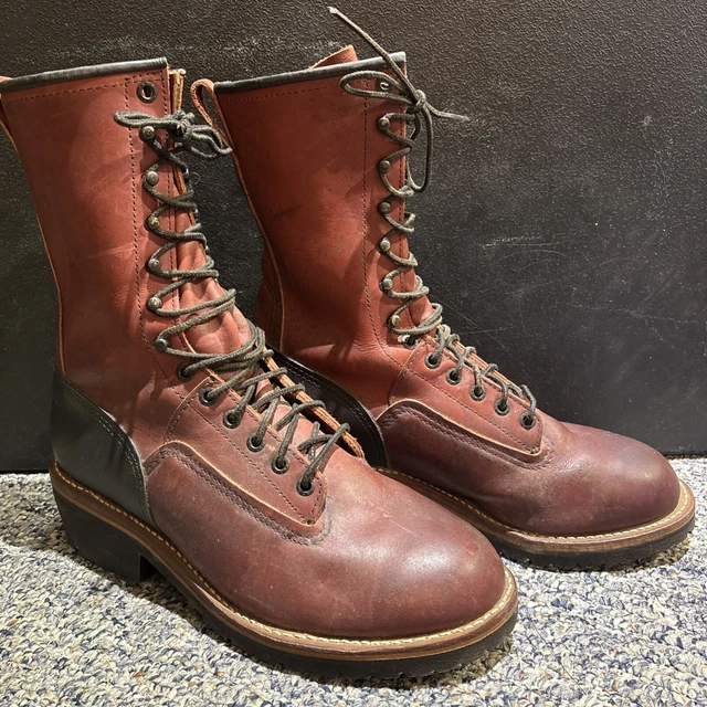 RED WING HERITAGE Men’s Leather Lineman Logger Boots 921 Size 9.5 B Two ...