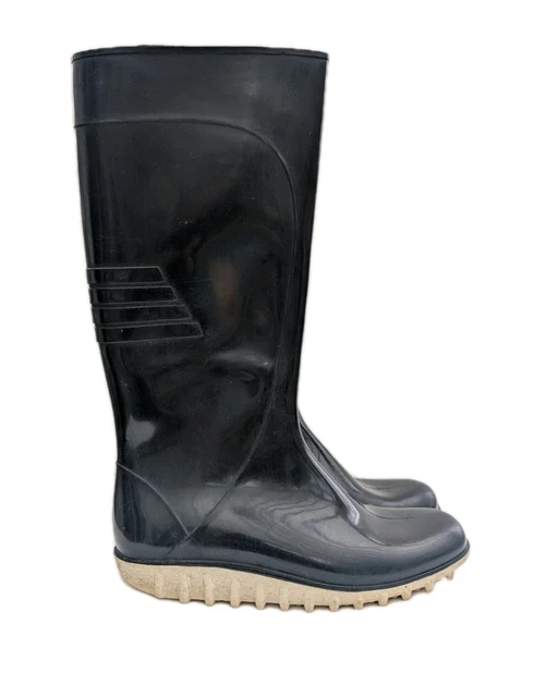 VINTAGE RUBBER BOOTS Italy UB wellies Black 4 rare 37 rain retro £36.00 ...
