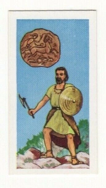BRITISH COINS & Costumes Cards 1960s. Ancient British coin. 4th century ...