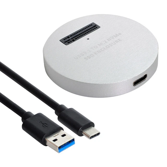 PORTABLE USB3.1 TYPE C To PCI-E SSD M.2 NVME Enclosure External Reader ...
