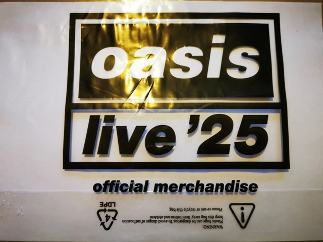 OASIS LIVE 25 Official Merchandise MCR Pop Up Store NEW Plastic Carrier ...