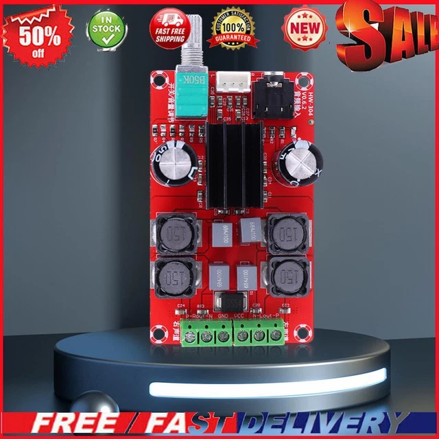 2X50W POWER AMPLIFIER Board DC 5-24V Dual Channel Adjustable Chip Protection EUR 7,49 - PicClick FR