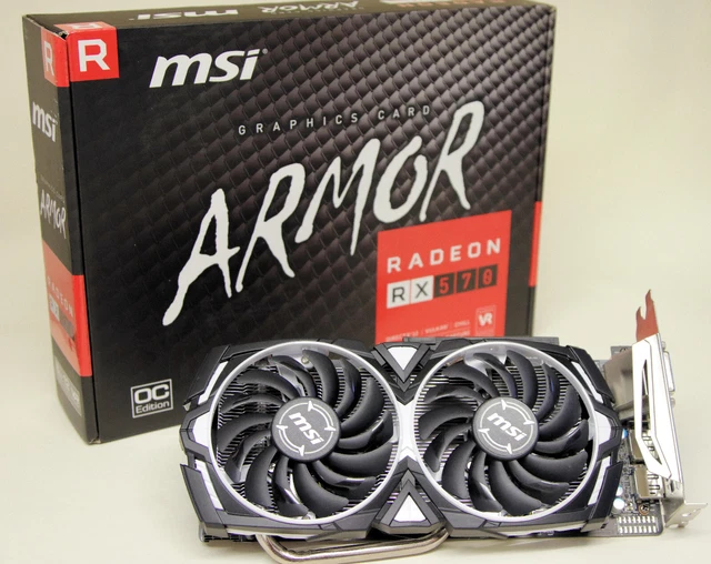 MSI AMD RADEON RX 570 ARMOR 8G OC GDDR5 Graphics Card £55.00 - PicClick UK