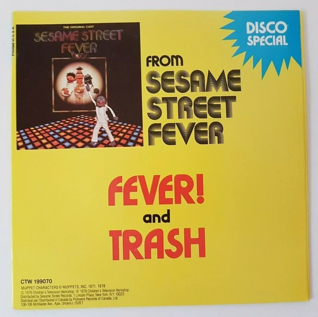 SESAME STREET FEVER Trash Vinyl Record Disco Special Robin Gibb 7 ...