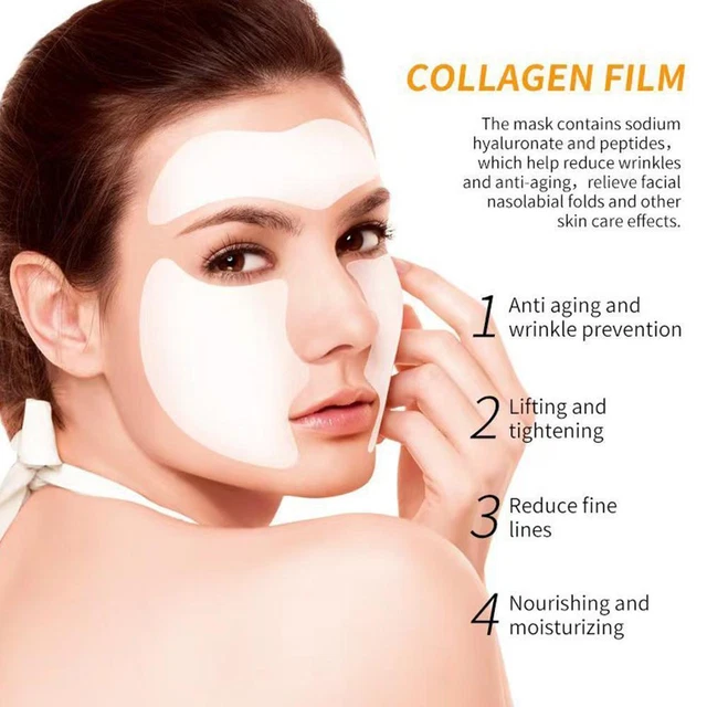 NANO COLLAGEN FILM Paper Soluble Facial Mask Forehead Paper Cheek ...
