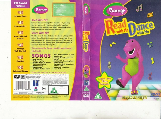 BARNEY-READ WITH ME Dance With Me-Animated Ba-DVD $19.95 - PicClick AU