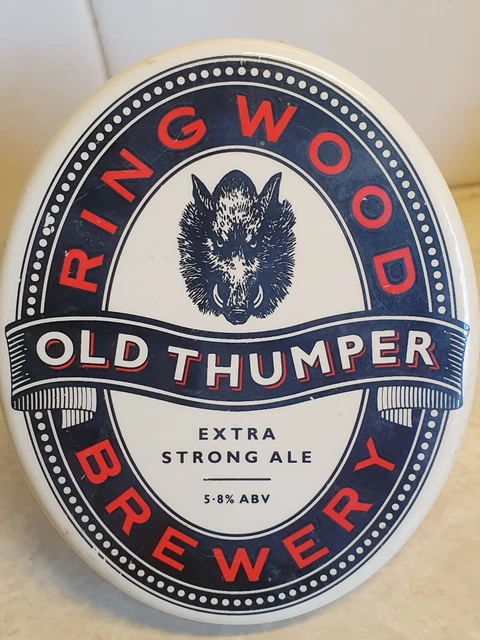 RINGWOOD BREWERY OLD Thumper Bitter Beer Real Ale Pump Clip, Bar, Man ...
