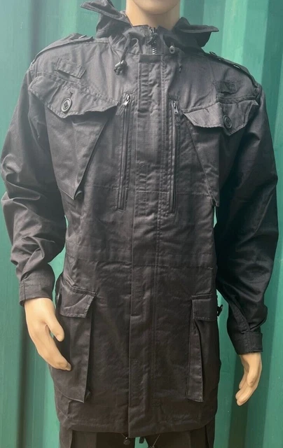 BLACK HOODED FIELD Jacket Rip-Stop S95 British Army Coat Parka Smock ...