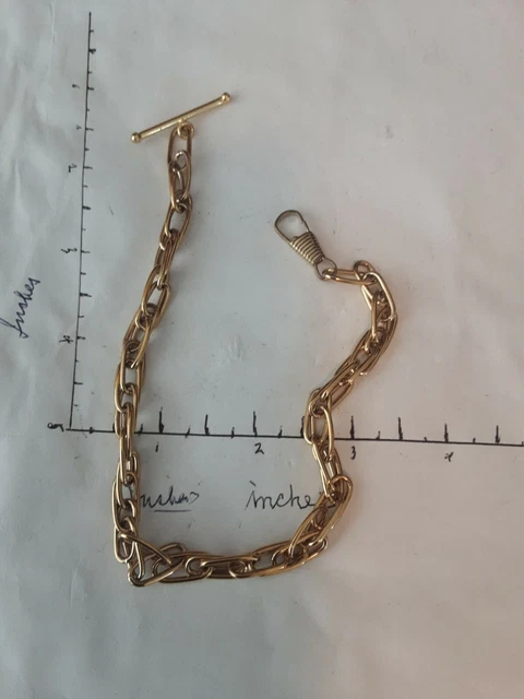VINTAGE POCKET WATCH chain, 18kgold filled chain, 12 in.,,stamp, used ...